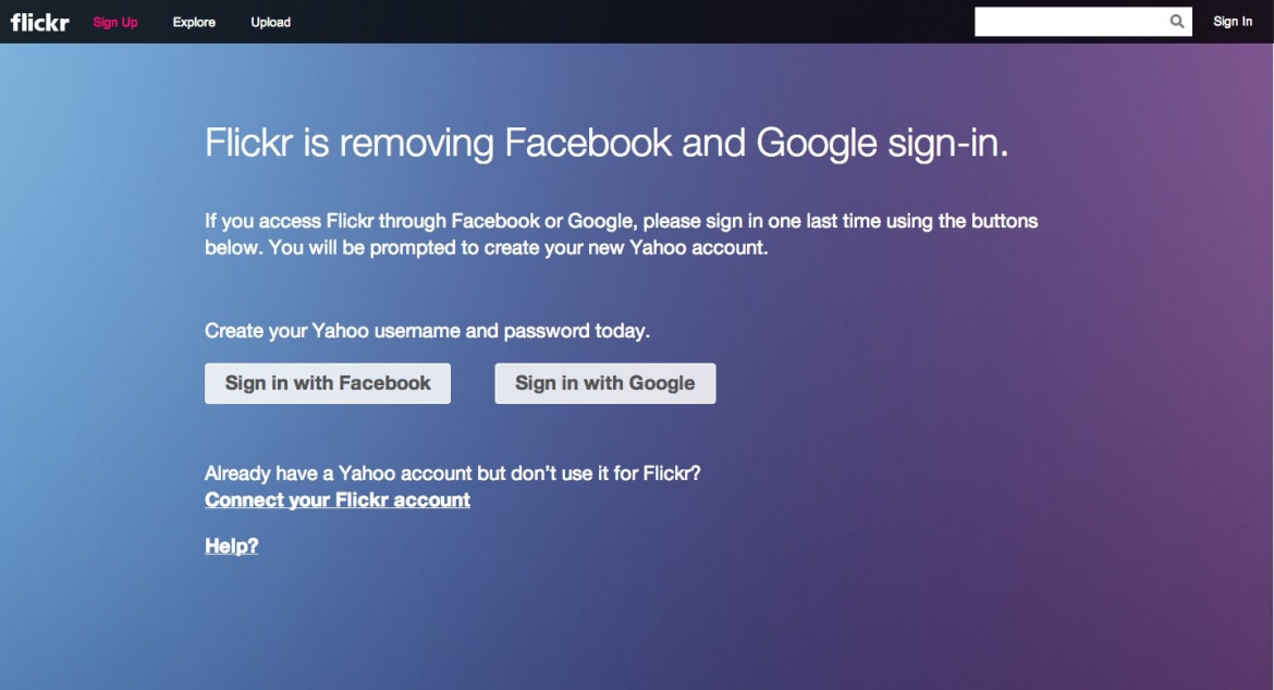 Flickr is Removing Facebook and Google Sign-in | JPEGmini Blog